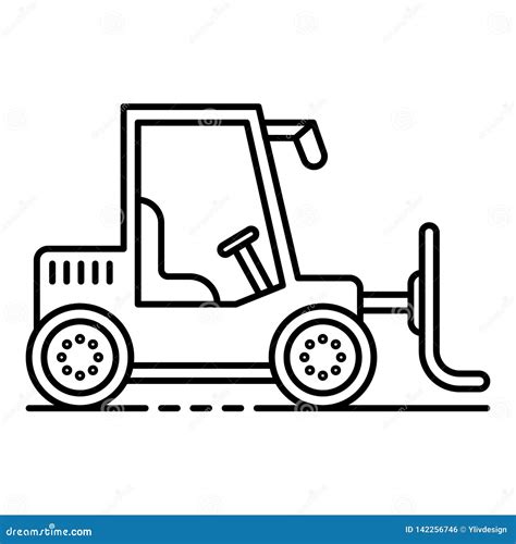 Forklift Icon Outline Style Stock Vector Illustration Of Loading