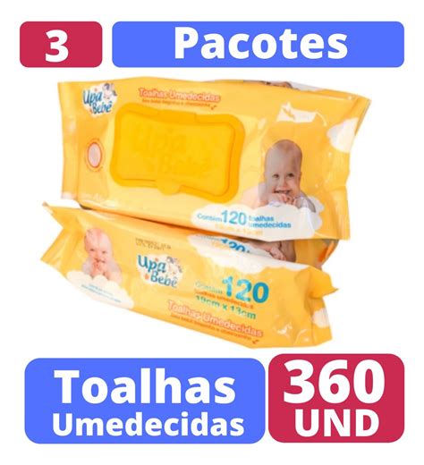 Lenços Toalhinhas Umedecidas Upa Bebê Tampa Flip Top 120un