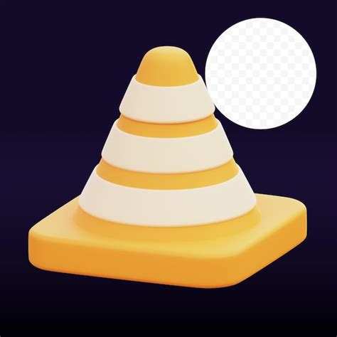 Ilustración 3d de cono de tráfico Archivo PSD Premium