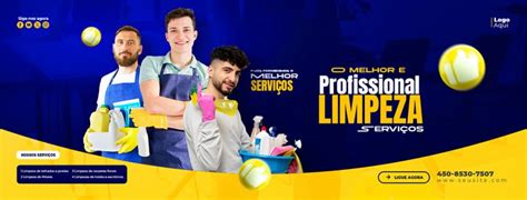 Banner Serviços Gerais O Melhor e Profissional Limpeza Social Media PSD