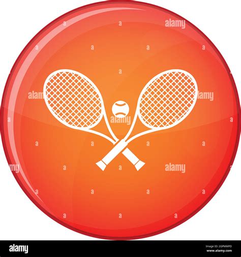 Crossed Tennis Rackets And Ball Icon Flat Style Stock Vector Image