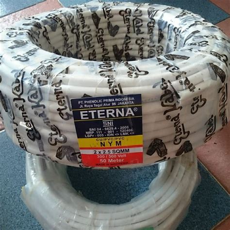Jual Kabel Eterna NYM 2X2 5 Kabel Listrik Eterna 2x2 5 Per Roll 50