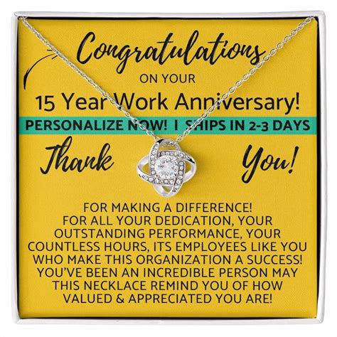 Happy 15th Work Anniversary Personalized 15 Year Job Service Etsy UK