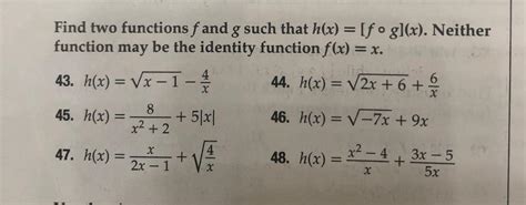 solved find two functions f and g such that h x [f∘g] x