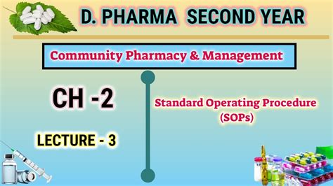 Standard Operating Procedure Sops Community Pharmacy And Management L