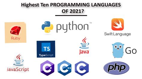 what are the highest ten programming languages of 2021 myprograming