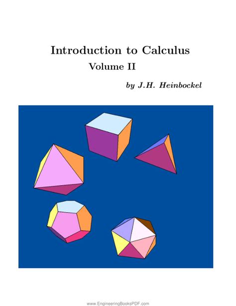 introduction to calculus volume ii by j h heinbockel pdf free download free ebooks pdf