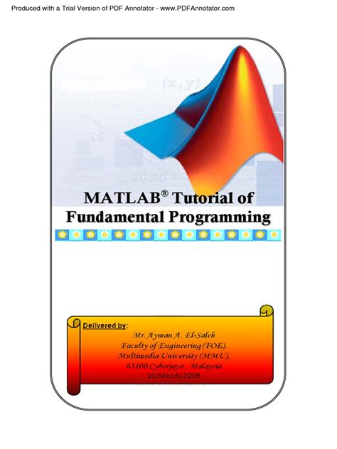 matlab tutorial fundamental programming pdf control flow matrix mathematics