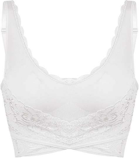 Vertvie Damen Sport BH Ohne Bügel Sexy Spitzen Bralette