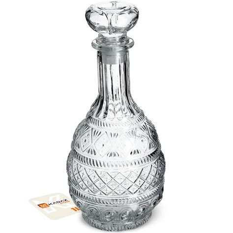 KARAFKA DO WHISKY WODY KRYSZTAŁOWA 1L BUTELKA SZKLANA Z KORKIEM K9757