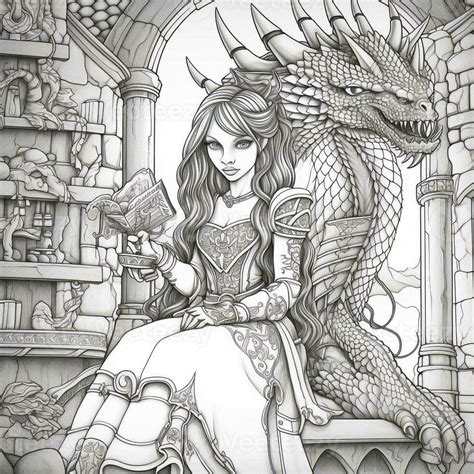 Fantasy Coloring Pages For Adults Stock Photo At Vecteezy