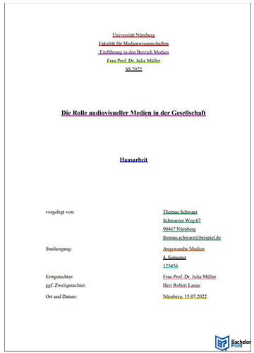 Das Deckblatt Der Hausarbeit Inhalte Und Vorlagen