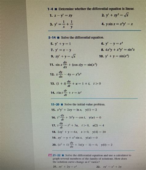 solved 1 4 determine whether the differential equation is
