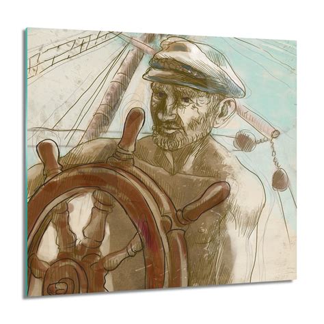 Artprintcave Kapitan Rysunek Nowoczesne Obraz Na Szkle X Cm