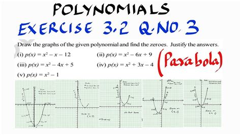 Exercise Q No Draw The Graphs Of The Given Polynomial And Find