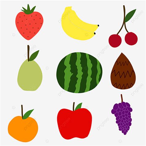 Fresh Fruit Clipart Transparent PNG Hd Set Of Fresh Fruit Icons Fruit