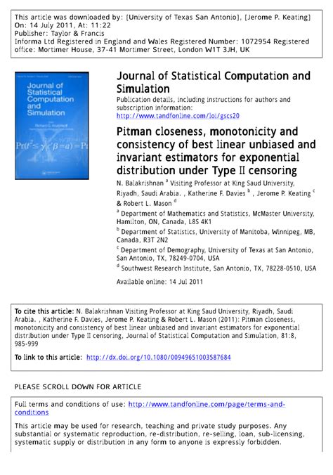 pdf pitman closeness monotonicity and consistency of best linear unbiased and invariant