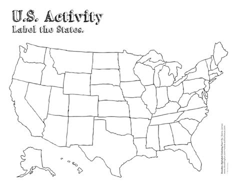 Blank 50 States Map Printable