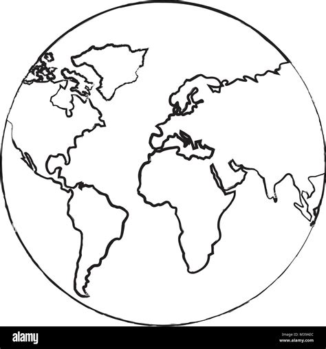 Planeta Tierra globo terráqueo icono de mapa Imagen Vector de stock Alamy