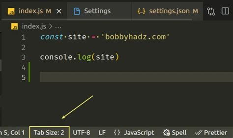 Change The Indentation In VS Code 2 Or 4 Spaces Tab Size Bobbyhadz