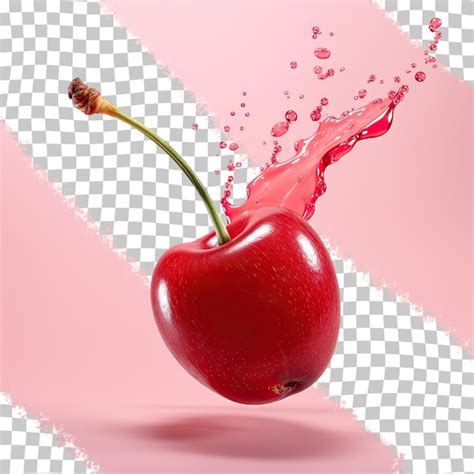 Fruta Cereja Vermelha Isolada Em Fundo Transparente PSD Premium