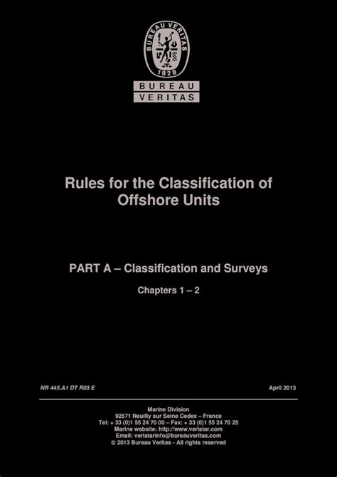 Pdf Bv Nr Offshore Units Part A Classification And Surveys