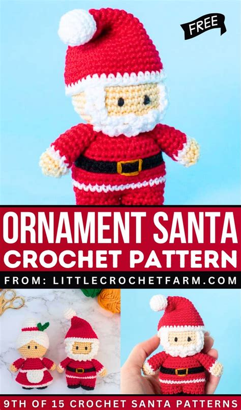 15 Free Crochet Santa Patterns For Christmas Red Agape Blog