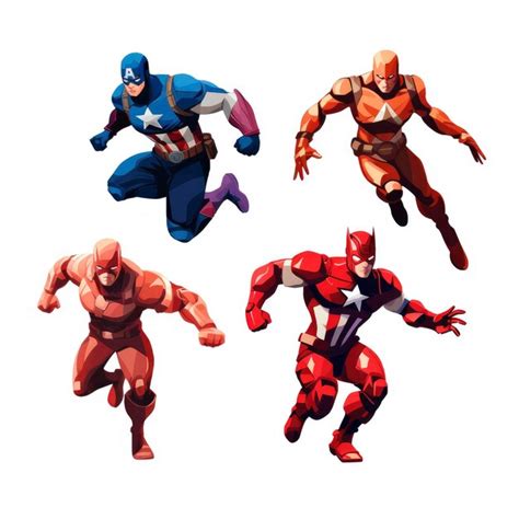 Conjunto de super heróis da marvel dc em gráficos de estilo vetorial de