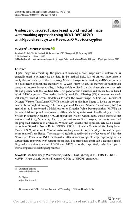 a robust and secured fusion based hybrid medical image watermarking approach using rdwt dwt msvd