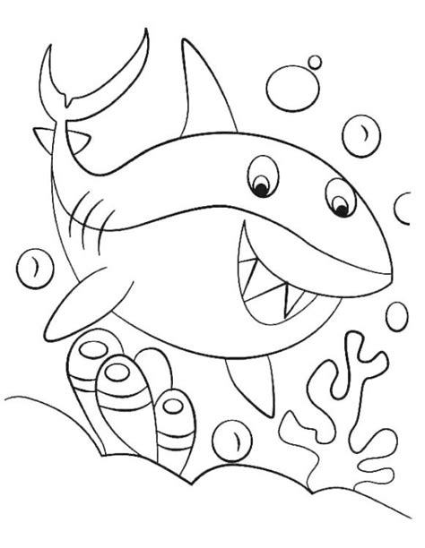 Cute Baby Shark Pages Coloring Pages
