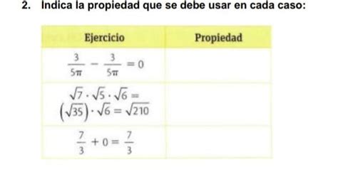 Indica La Propiedad Que Se Debe Usar En Cada Caso Brainly Lat