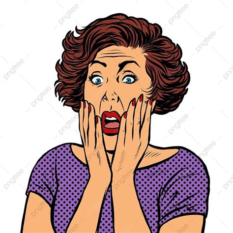 Surprised Woman Clipart Transparent PNG Hd Surprised Retro Woman Pop