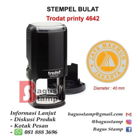 Jual Stempel Otomatis Self Ink Trodat Bulat 4642 Custom Text 4 Cm 4cm
