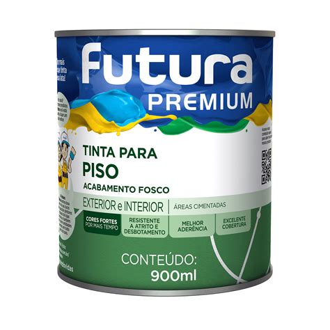 Tinta Acrílica Fosca Piso Vermelho Segurança 900ml Futura Premium