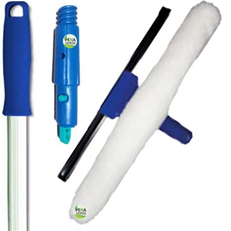 Kit Rodo 45 Cm Combinado 2 Em 1 Para Limpa Vidros Cabo 1 4m