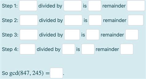solved use the euclidean algorithm to compute the greatest