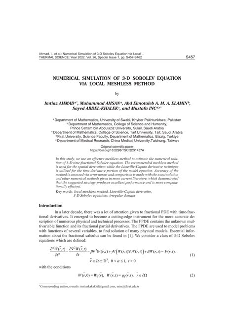 pdf numerical simulation of 3 d sobolev equation via local meshless method
