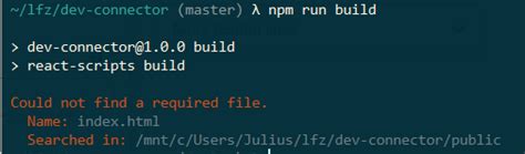 reactjs npm run build cannot find required file stack overflow