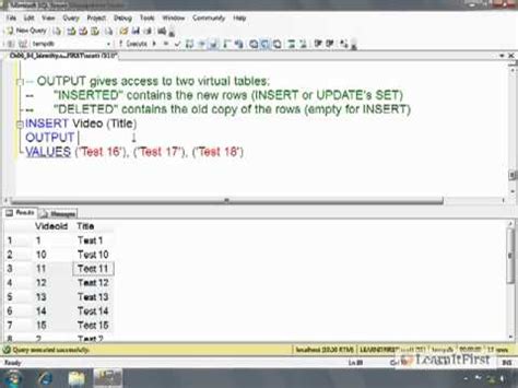 The OUTPUT Clause In T SQL YouTube