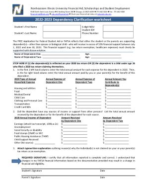 Fillable Online 2022 2023 Dependency Clarification Worksheet Fax Email
