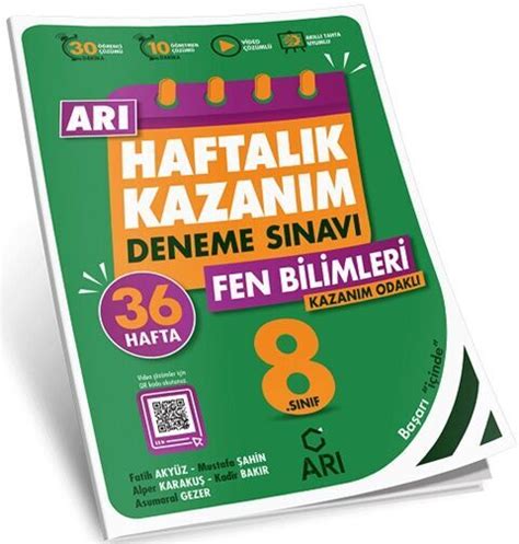 Arı Yayıncılık 8 Sınıf Fen Bilimleri Haftalık Kazanım Denemeleri