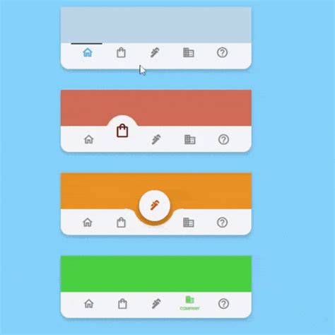 5 Cool Types Of Animated Bottom Navigation Bar Using HTML CSS And