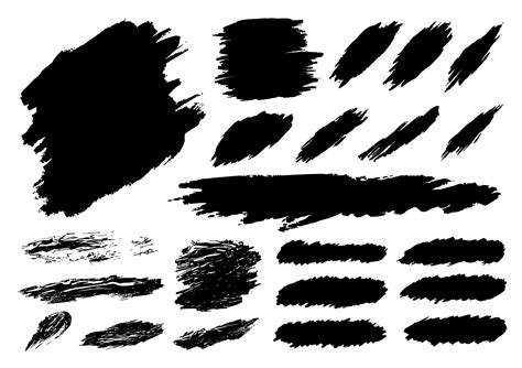 Conjunto De Trazos De Pincel Negro 1222666 Vector En Vecteezy