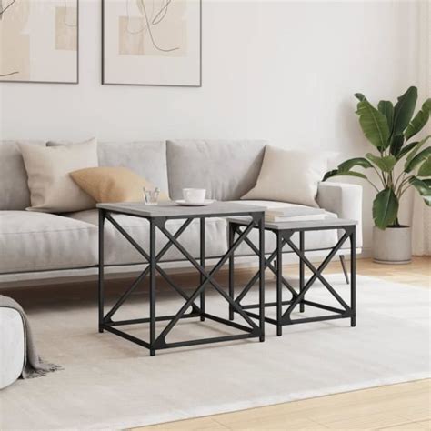 Mxzzand Tables basses gigognes 2 pcs sonoma gris bois d ingénierie