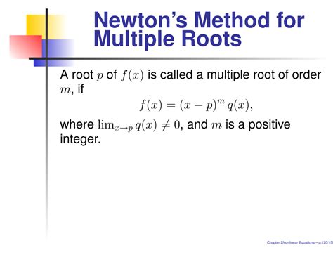 chapter 2 part2 numerical analysis newton s method for multiple roots a root p of f x is
