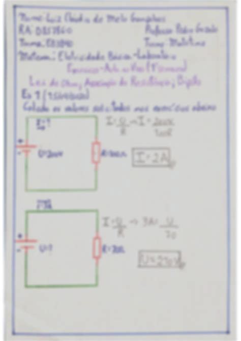 SOLUTION Eletricidade Básica Associação de resistores e leis de Ohm
