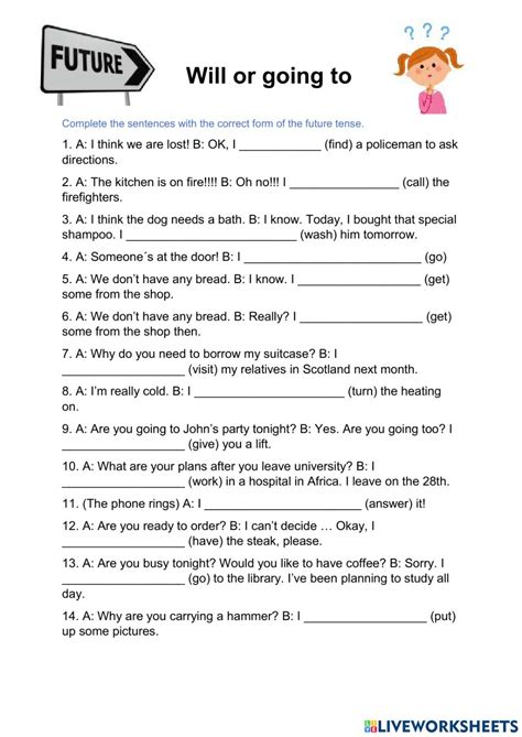 Future Tenses Online Worksheet For Preintermediate You Can Do The
