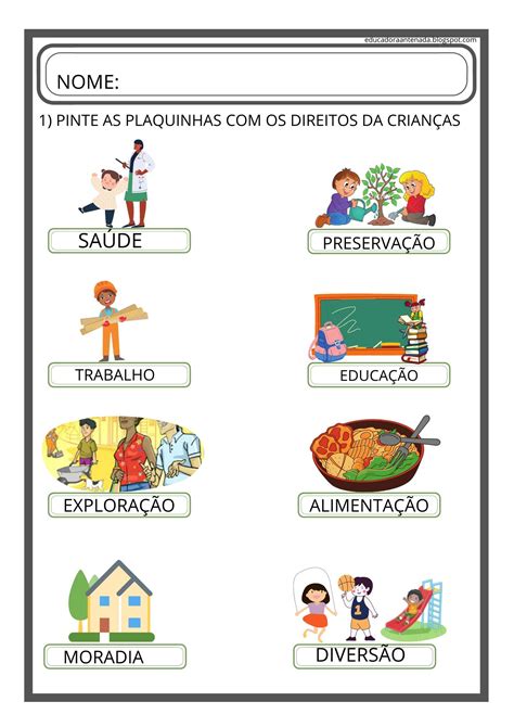 Resultado De Imagem Para Direitos E Deveres Das Crian As Atividade