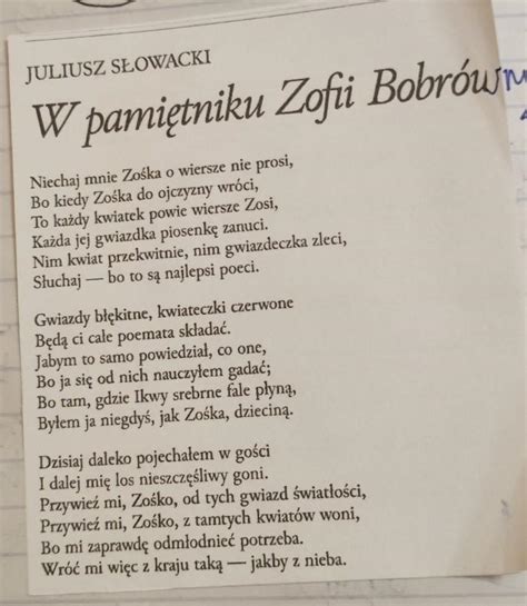 Wypisze epitety metafory porównania z utworu Brainly pl