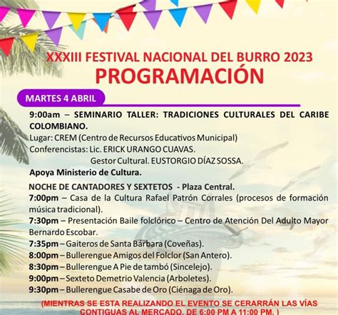 Alcaldía de San Antero on Twitter Compartimos la programación para el